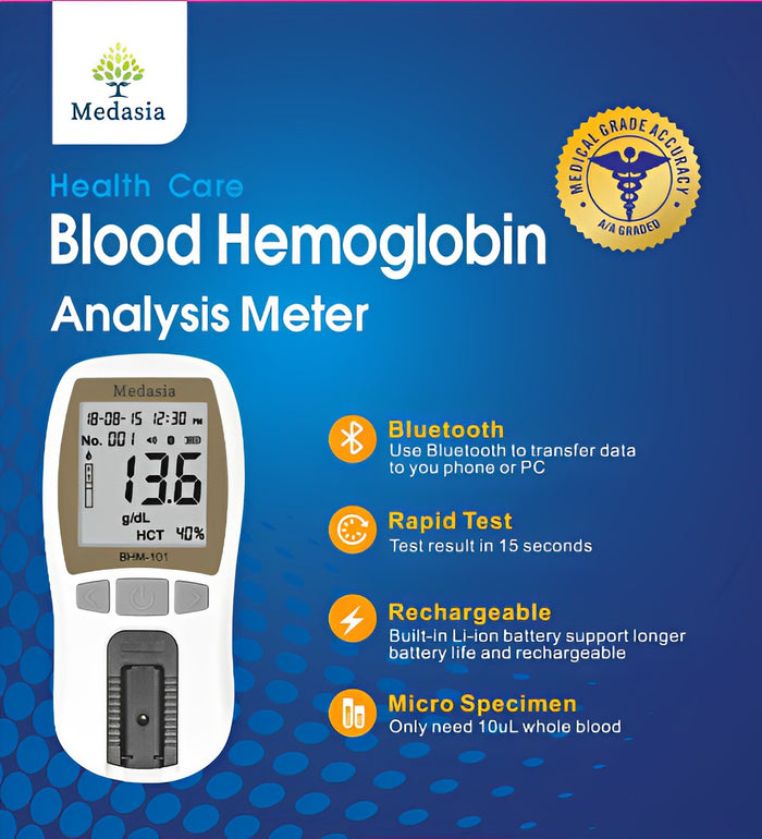 Bluetooth Hemoglobin Meter for Fast, Accurate Testing – MEDASIA HEALTHCARE